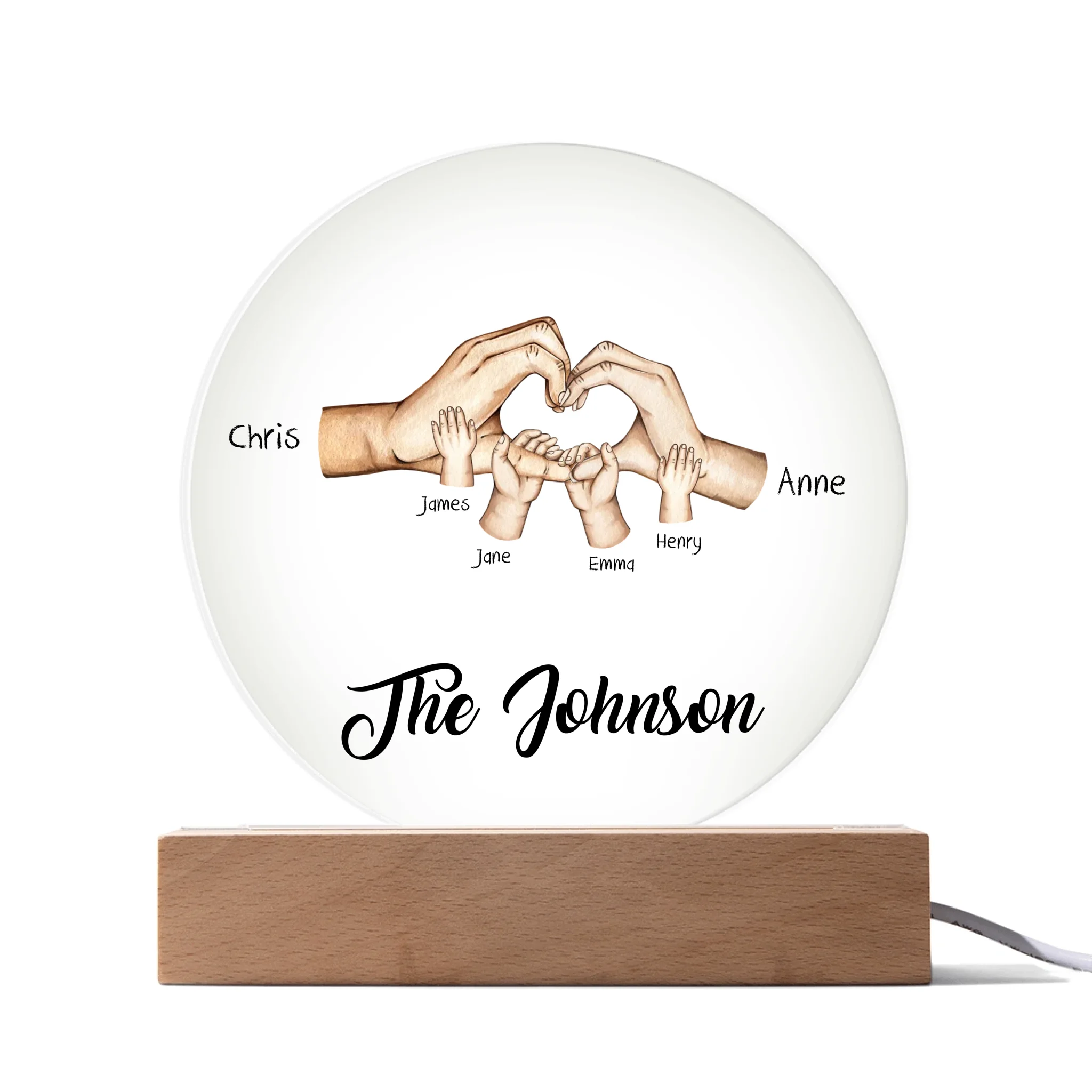 TIB Free Design - Personalized Acrylic Plaque - Family hands – teeinblue